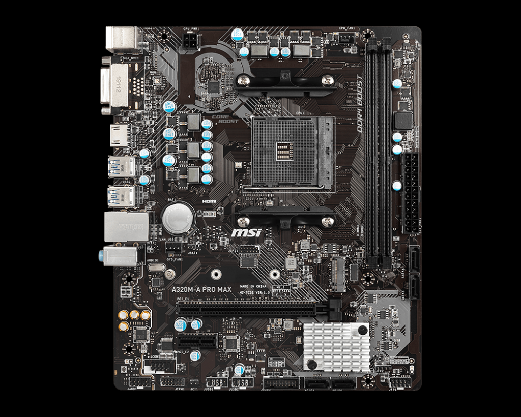 AMD AM4 Motherboards : MSI A320M-A PRO MAX A320 Chipset - USB 3.1 ...